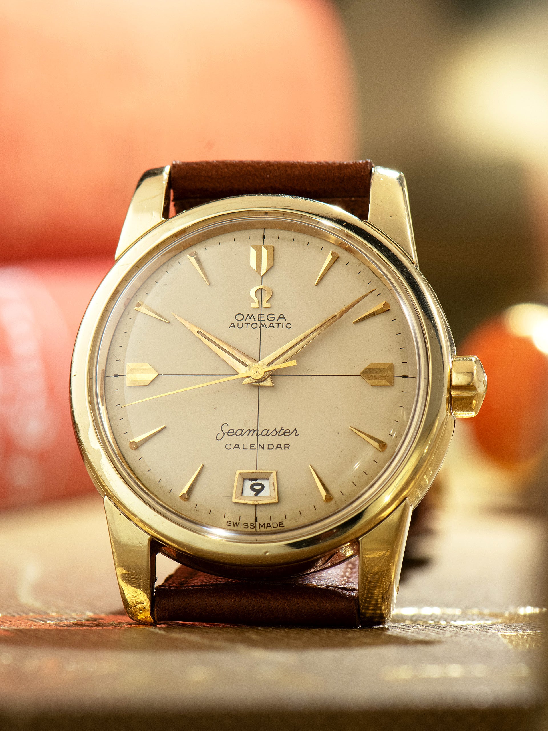 1954 Omega Seamaster Calendar Gold Cap (Ref. 2757-13SC) Cream Dial
