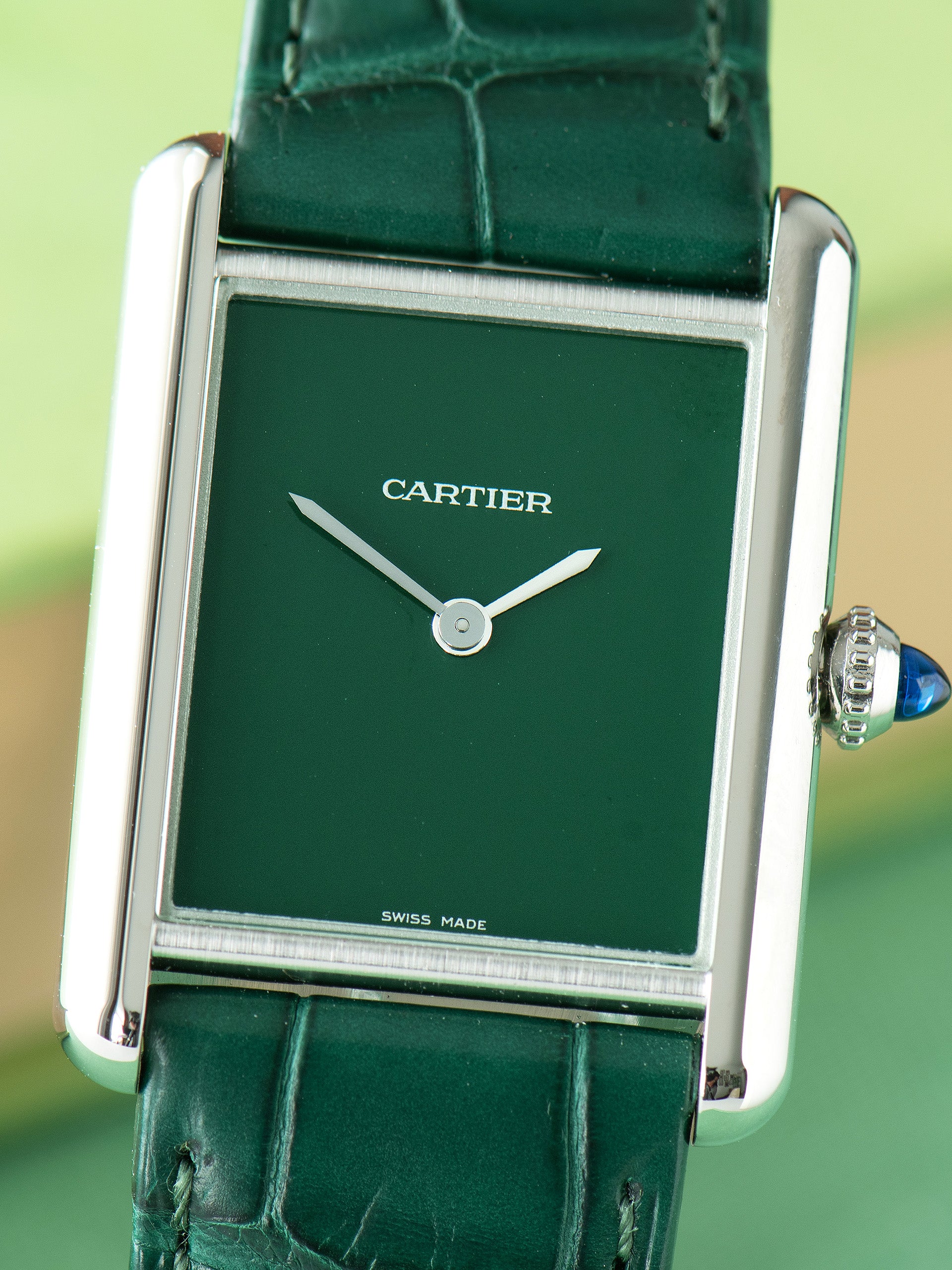 *Unworn* 2023 Cartier Tank Must (Ref. 4323 / WSTA0056) Green Dial W/ F