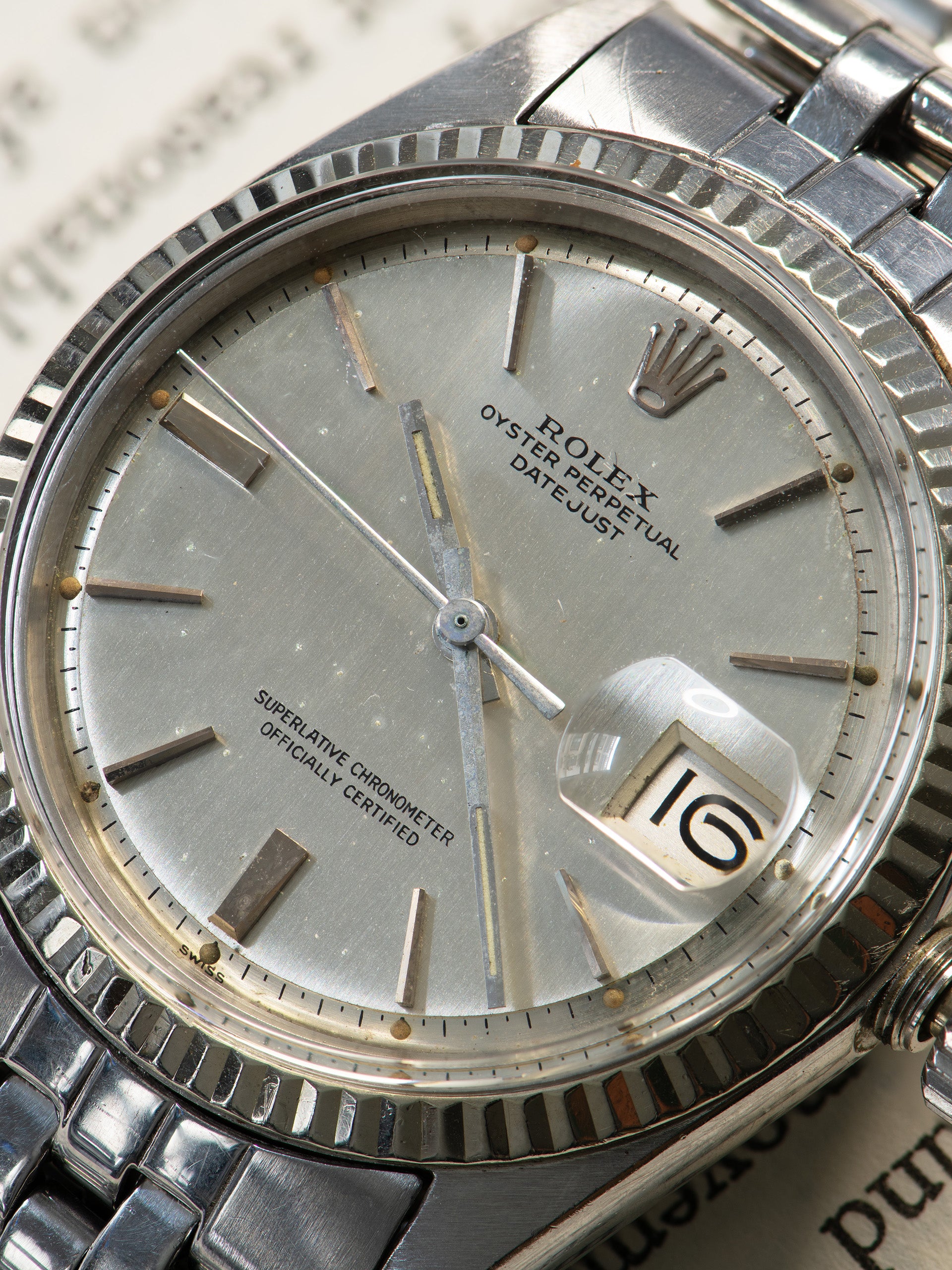 1964 Rolex Datejust (Ref. 1601) "Swiss Only" Brushed-Silver Doorstop D