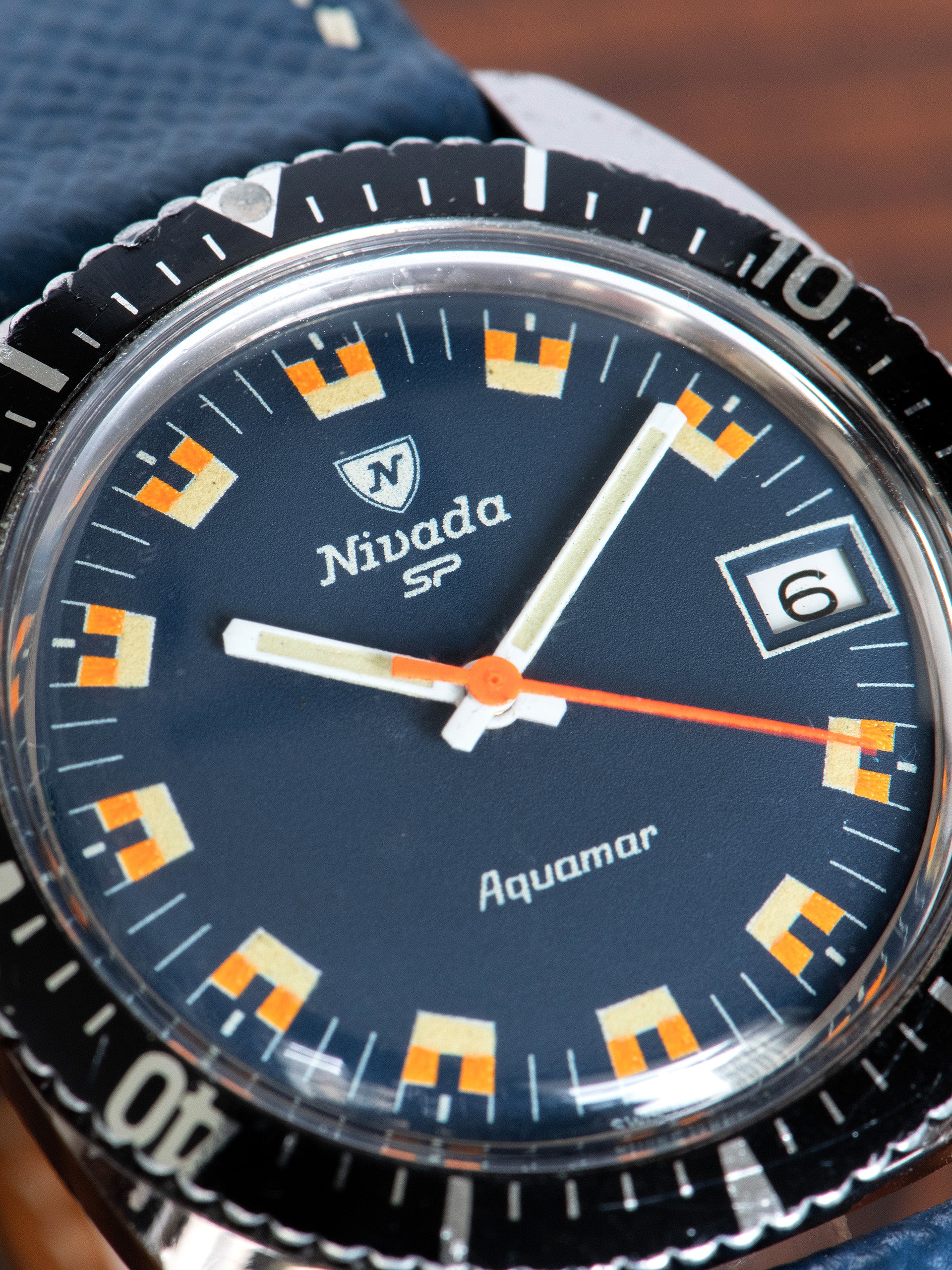 1970s Nivada Aquamar (Ref. 4517) Matte Blue Dial