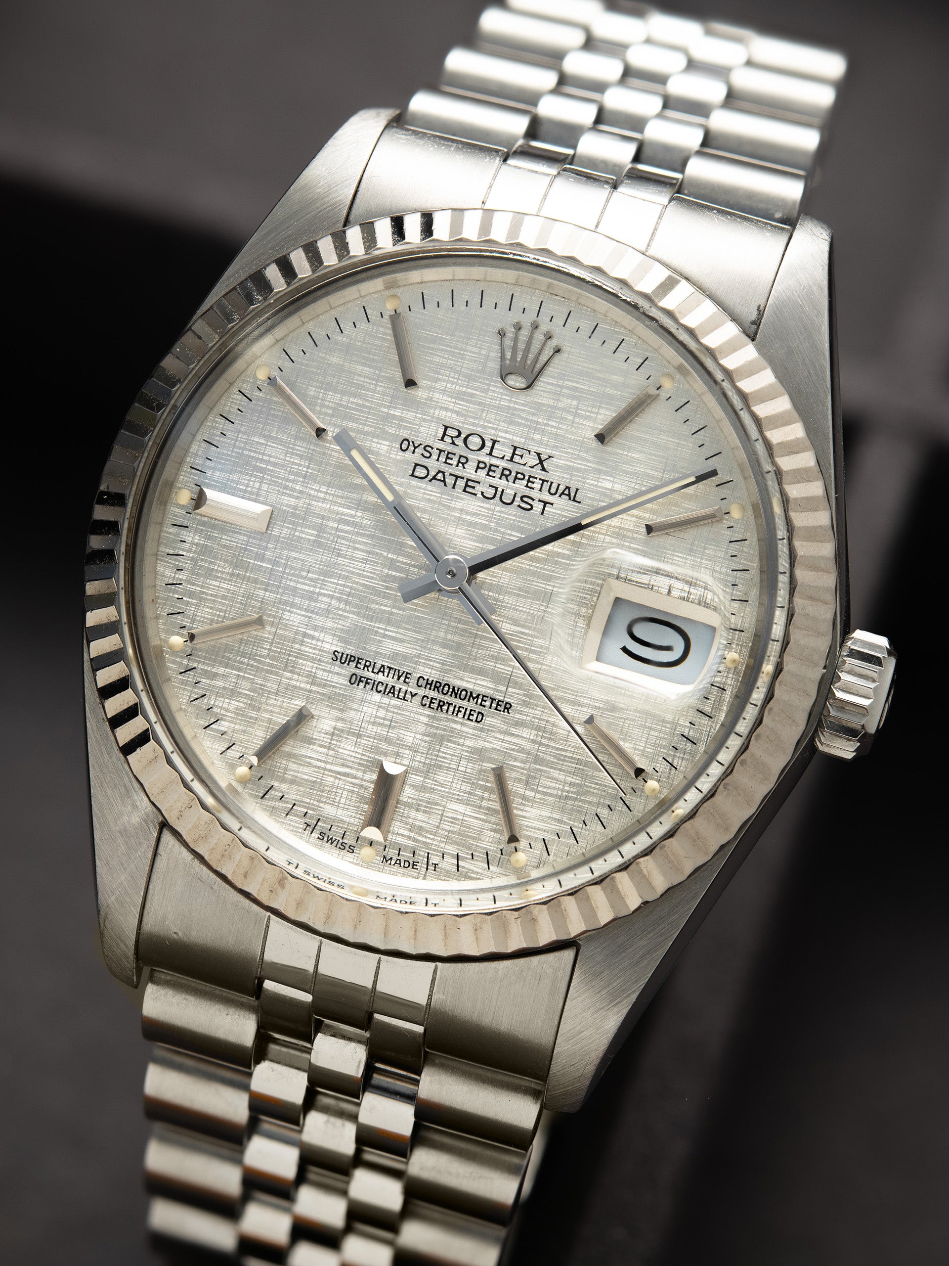 1988 Rolex Datejust (Ref. 16014) Silver Linen Dial W/ Papers