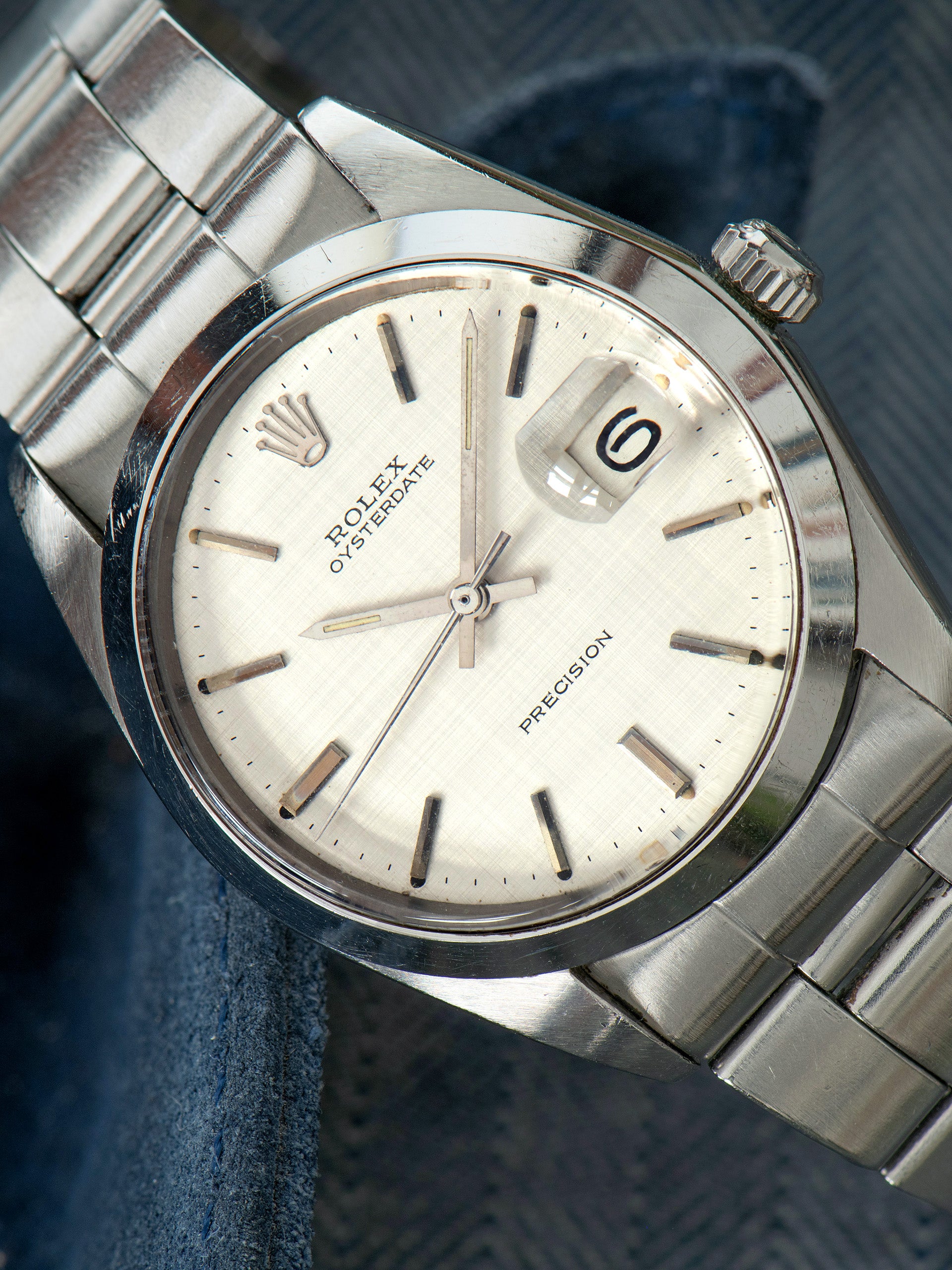 *Unpolished* 1973 Rolex Oysterdate Precision (Ref. 6694) Silver Linen