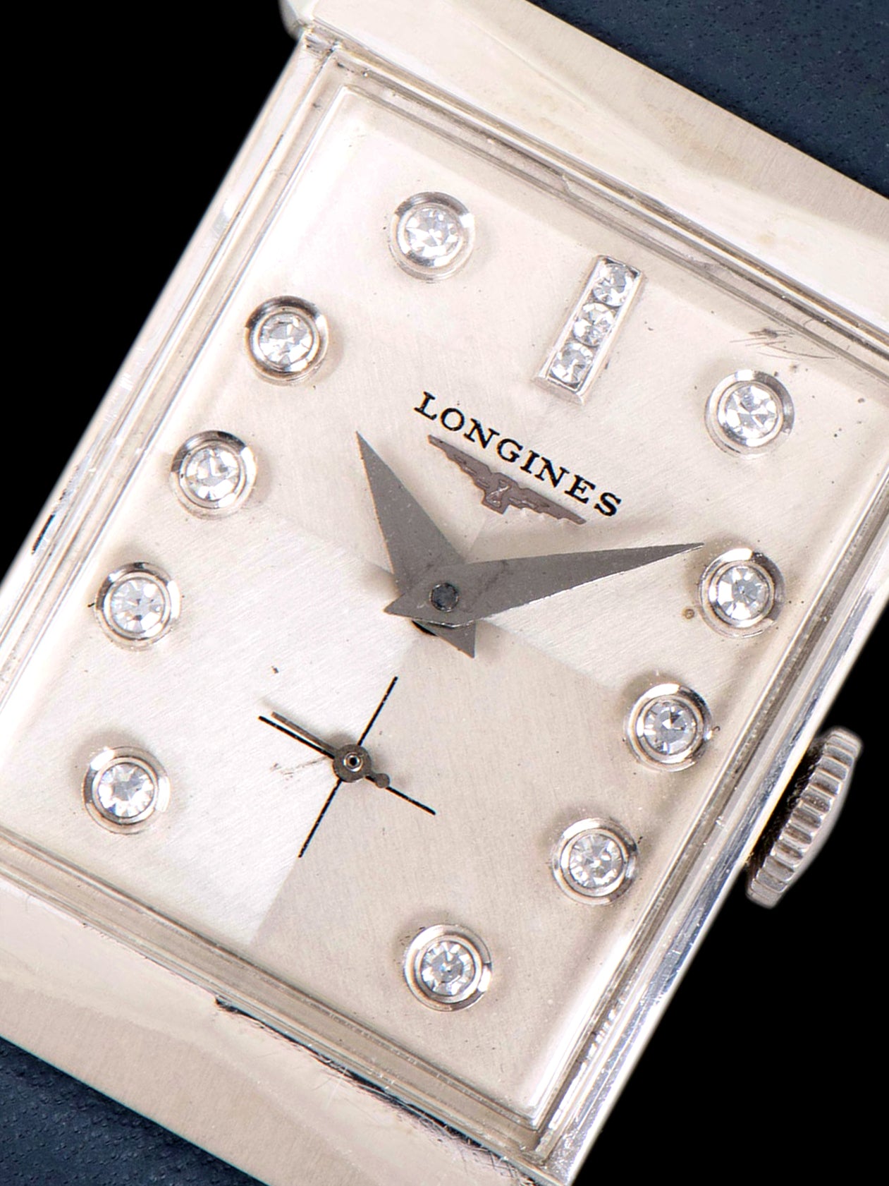 1955 Longines Dress Watch 14K WG (Ref. 2041 P) "Cal. 9LT" Diamond Dial
