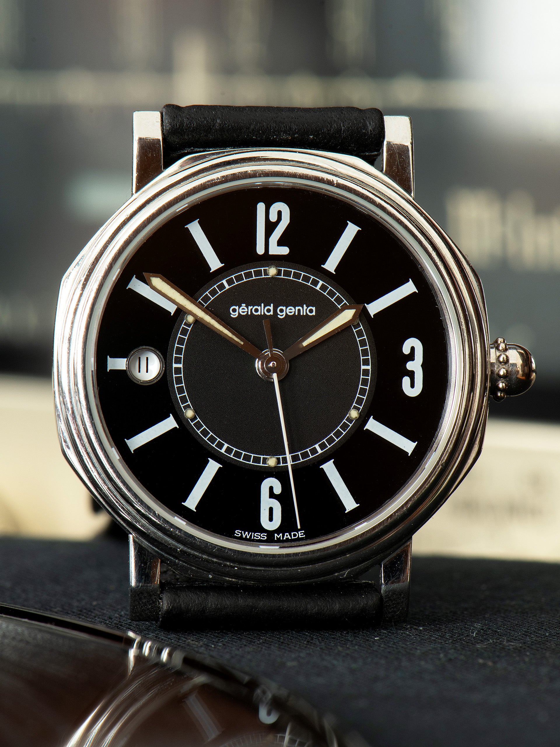 1990s Gerald Genta Octo (Ref. G35587) Black Dial