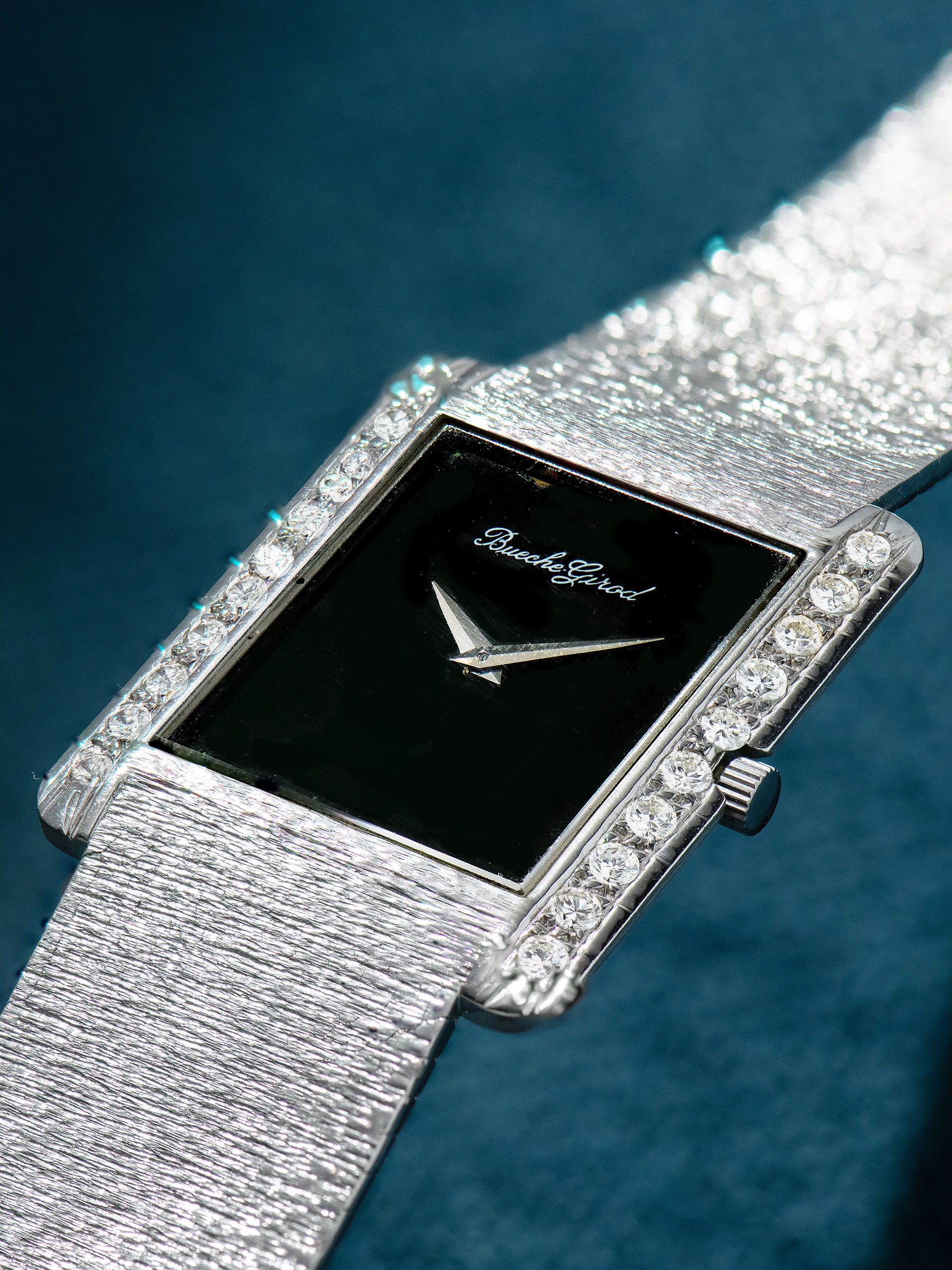 1970s Bueche Girod Dress Watch 18K WG & Factory Diamonds (Ref. Y9810)