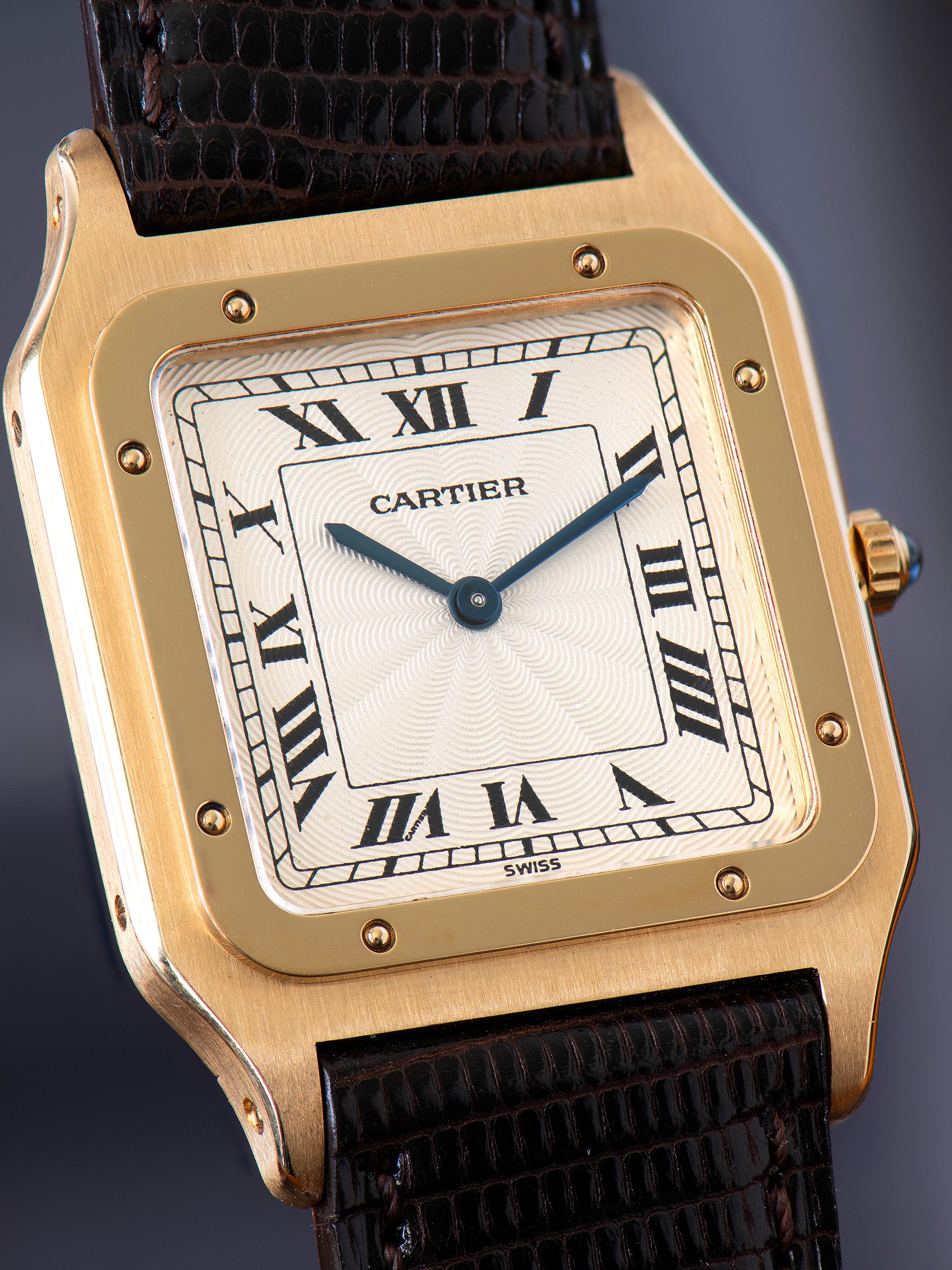 1980s Cartier Santos-Dumont 18K YG "Extra Plate" (Ref. 821054) "Flinqu