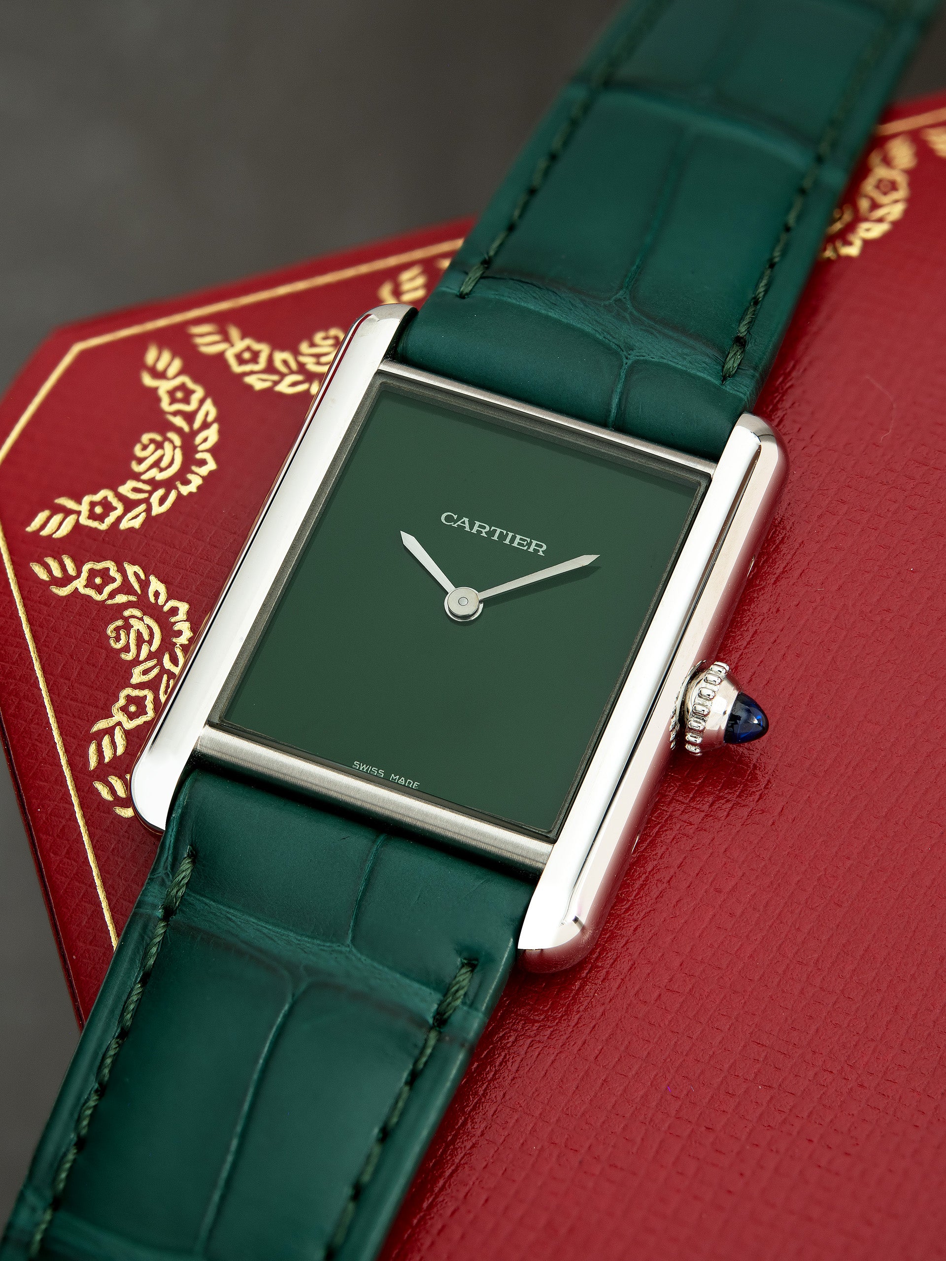2022 Cartier Tank Must (Ref. 4323 / WSTA0056) Green Dial W/ Full Set
