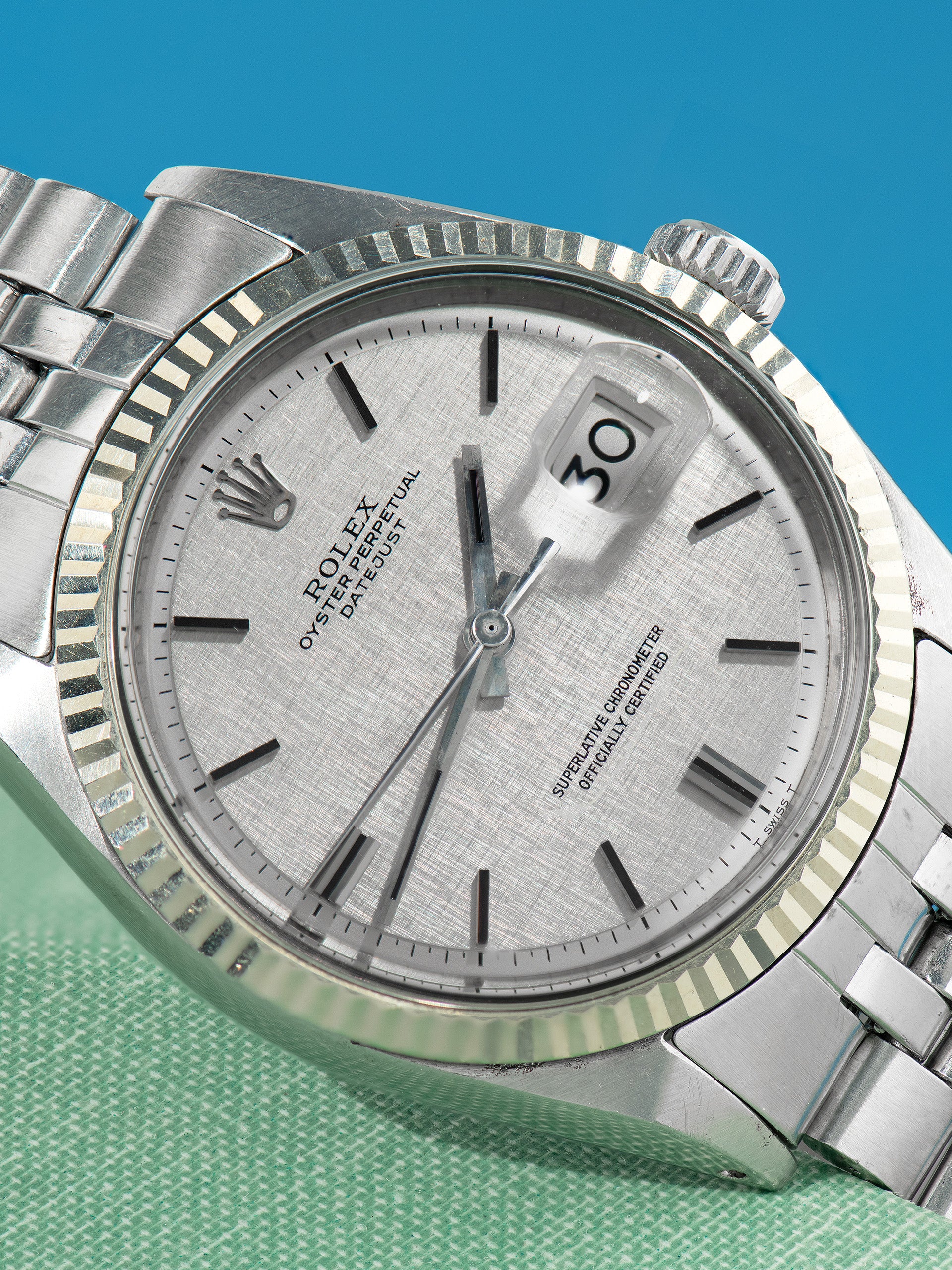 1970 Rolex Datejust (Ref. 1601) Non-Luminous Silver Linen Dial