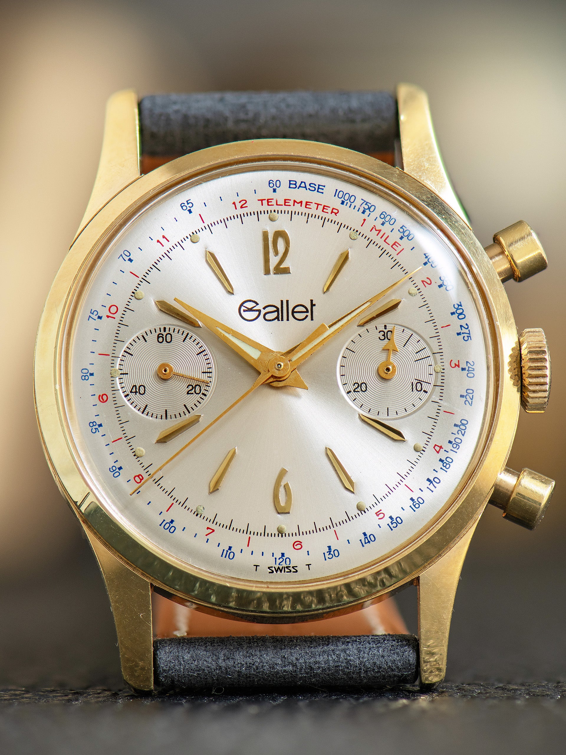 1960s Gallet MultiChron 45 Gold-Plated Chronograph "Valjoux Cal. 7730"