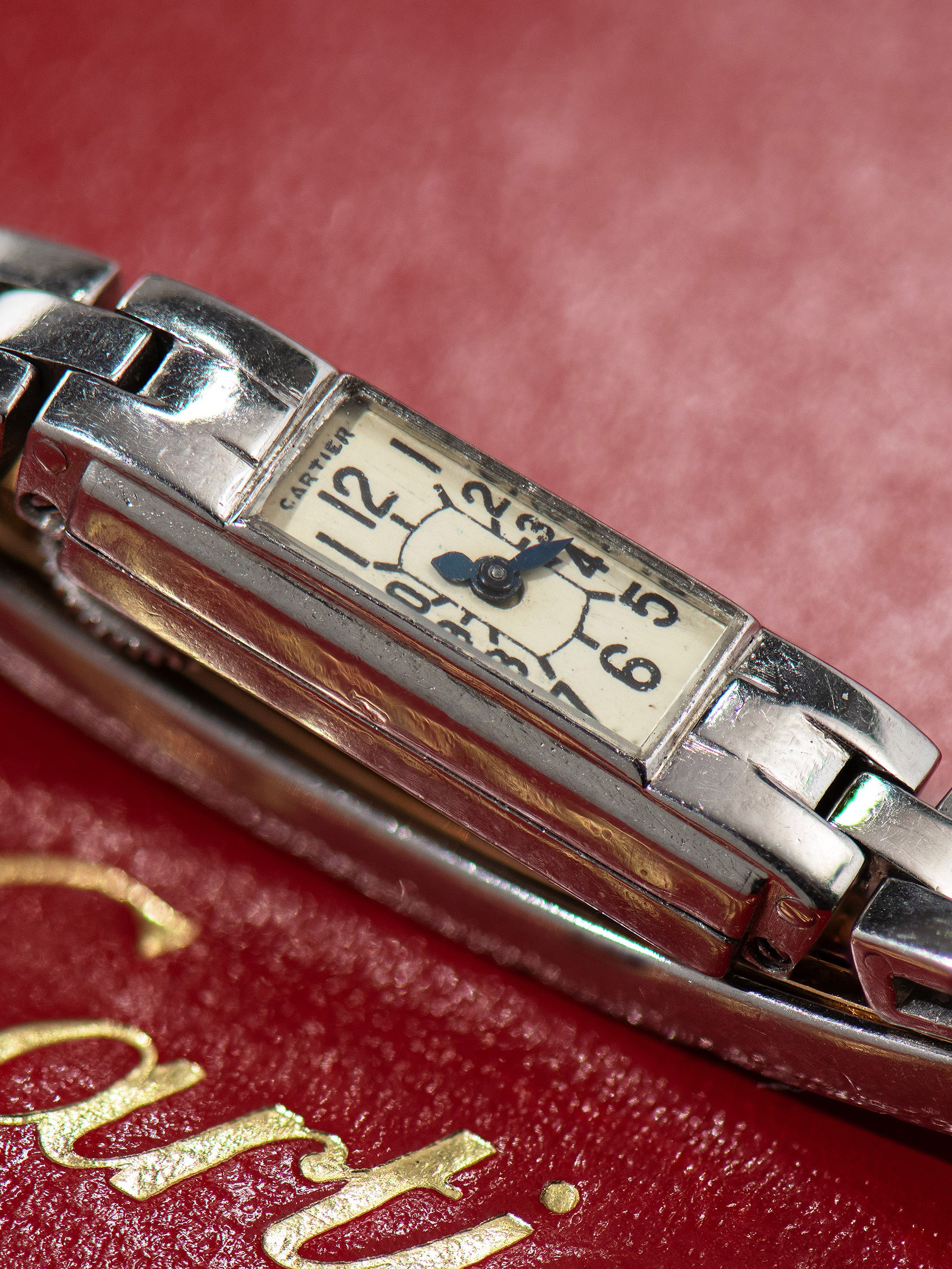 1930s Cartier Paris 'Duoplan' Platinum Mini Bracelet Watch "Cal. 101"