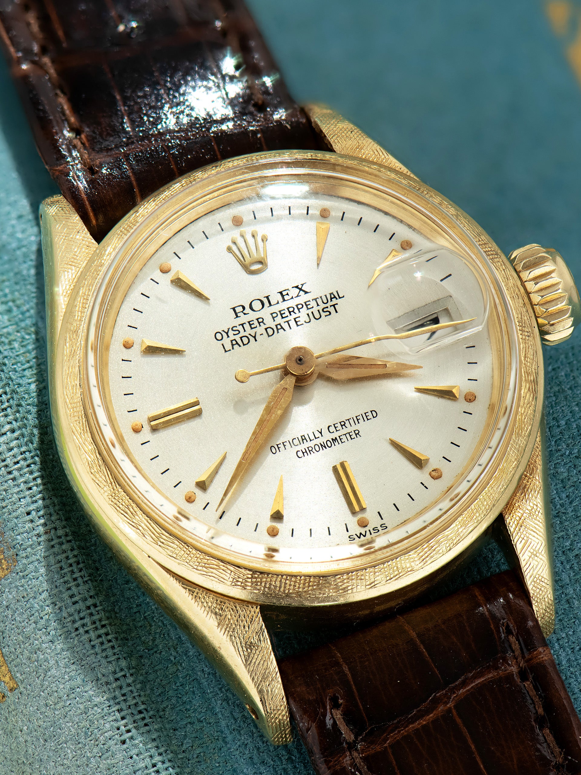 1960 Rolex Lady-Datejust 18K YG (Ref. 6520) W/ Factory Florentine Fini