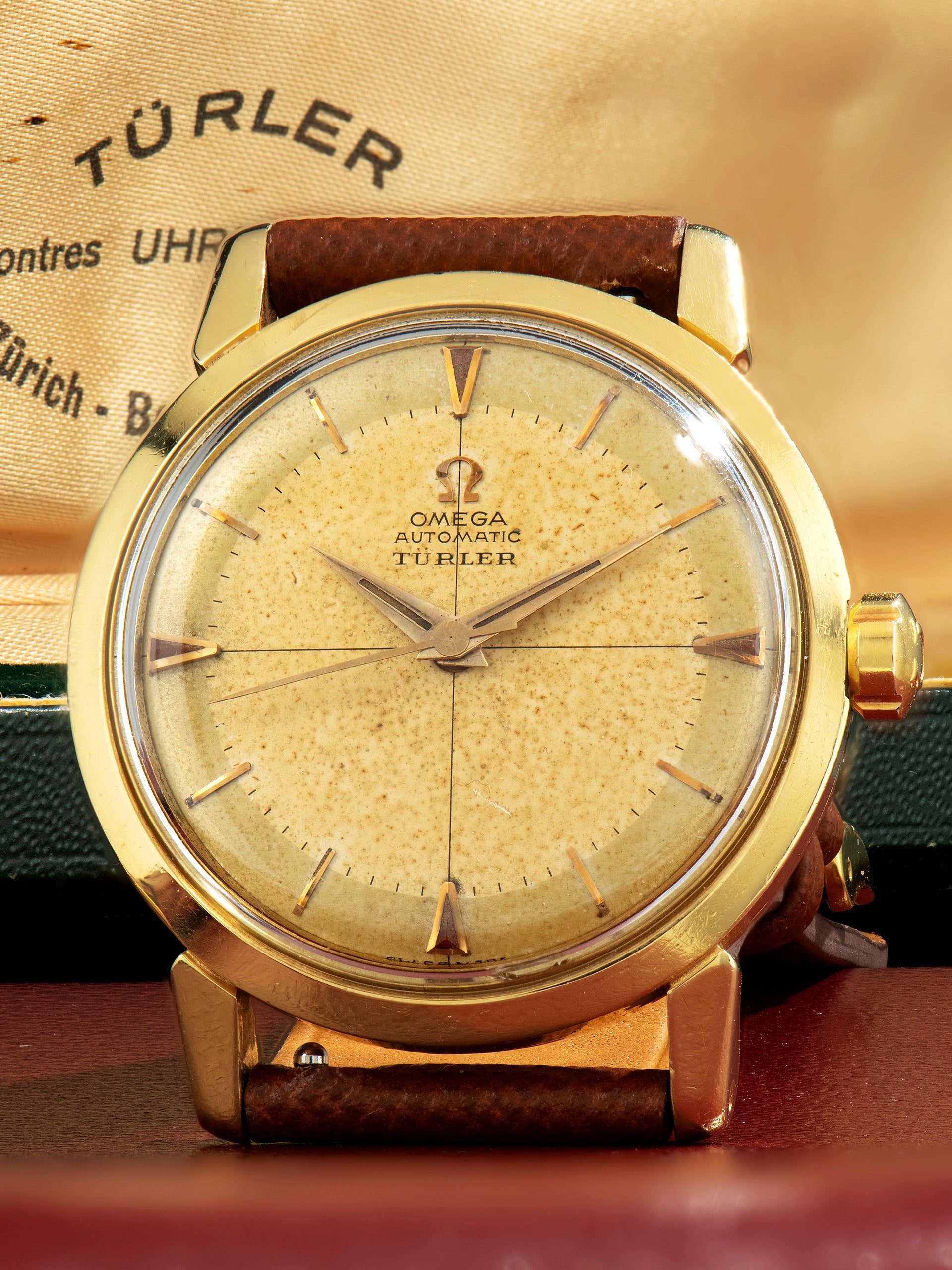 1956 Omega Seamaster 18K YG (Ref. 2866 SC) Crosshair “Türler” Dial W/
