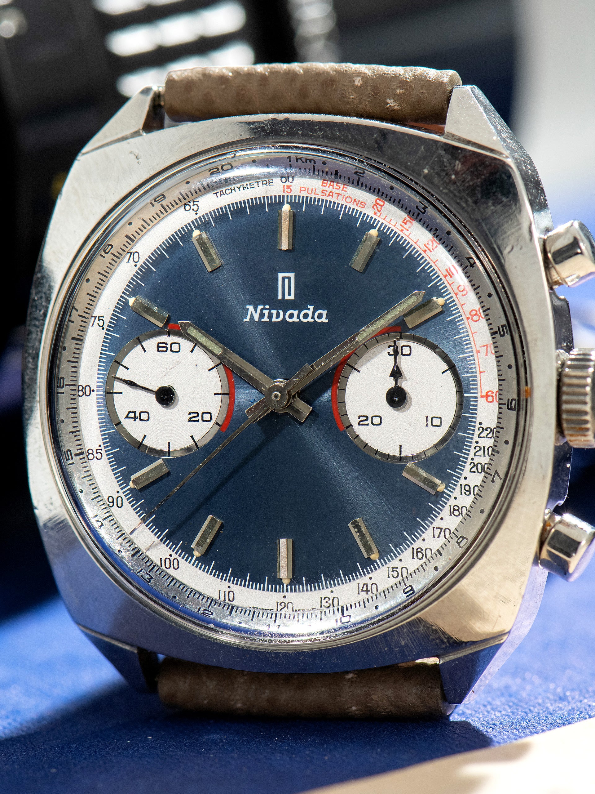 1970s Nivada Chronograph (Ref. 14301) Blue Dial 'Valjoux Cal. 7730'