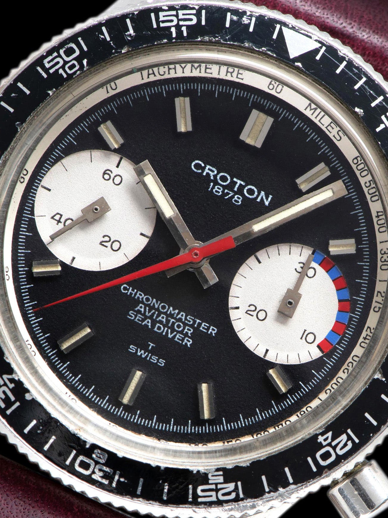 1970s Croton Chronomaster Aviator Sea Diver (Ref. 106) "Yachting" Valj