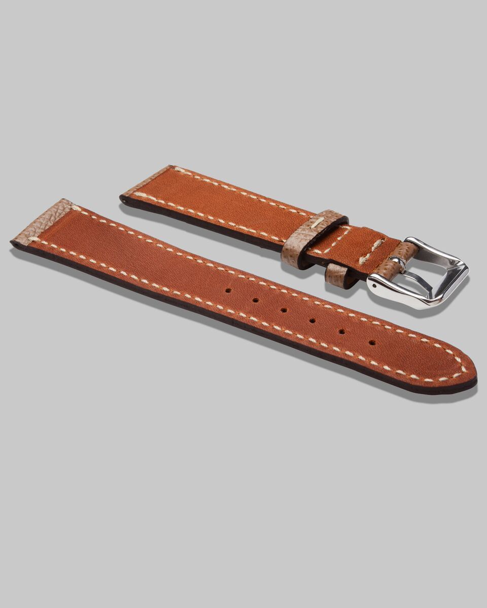 Italian Textured Calfskin Watch Strap (Swiss Taupe)
