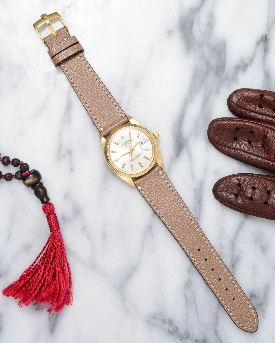 Italian Textured Calfskin Watch Strap (Swiss Taupe)